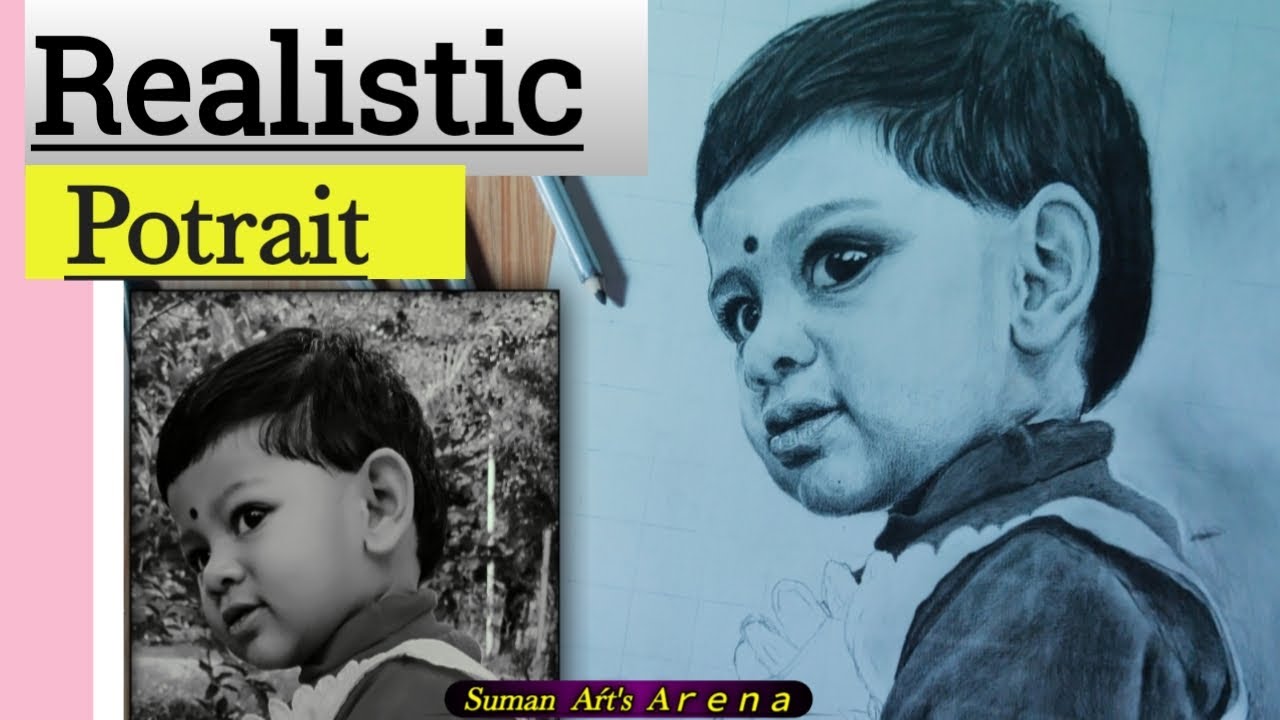 How To Make A Realistic Potrait Drawing With Graphite Pencil // suman ...