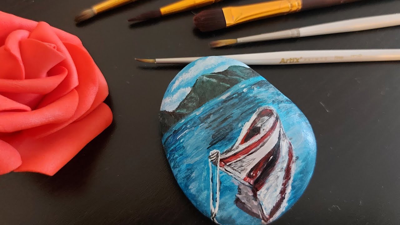 Acrylic painting a rock | pintando en una piedra | pitturando in una ...