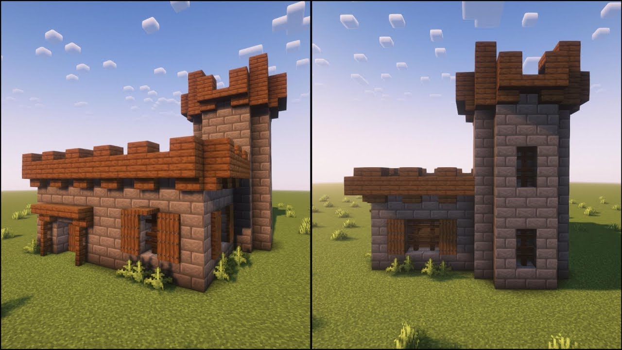 How To Build Easy Starter Castle House In Minecraft - YouTube