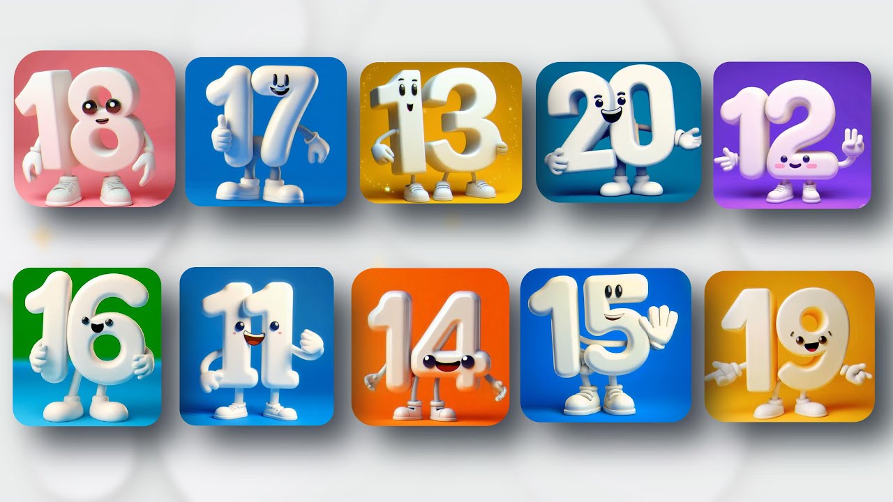 Learning numbers from eleven to twenty with a test - YouTube