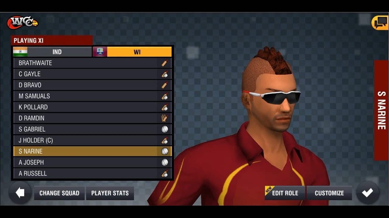 WEST INDIES PLAYERS WITH REAL FACE IN WCC2 - YouTube