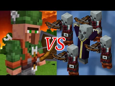Village Guards (Villagers and Illagers Legacy) VS Evoker Boss / Mob ...
