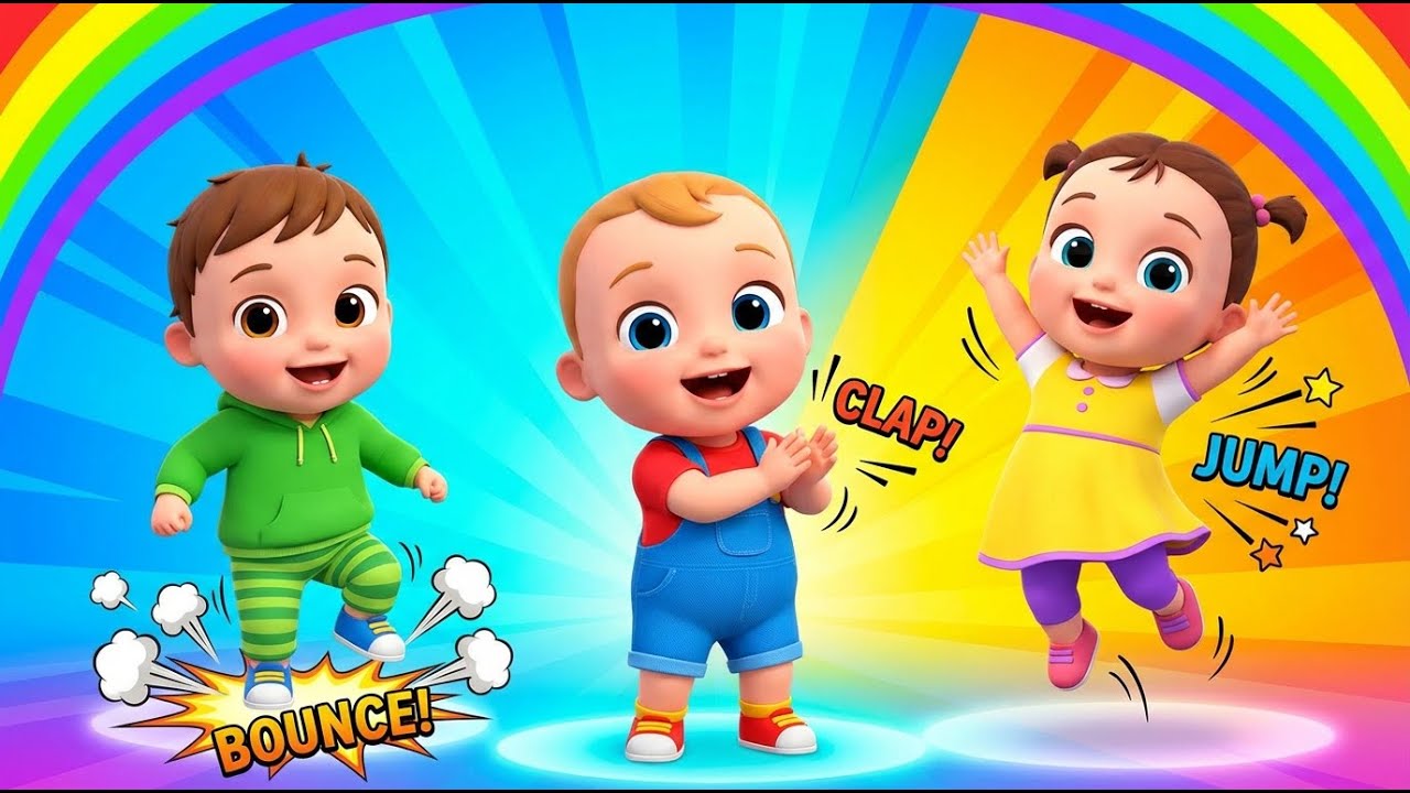 Clap • Stomp • Jump! 🕺 Fun Action Song for Kids - YouTube