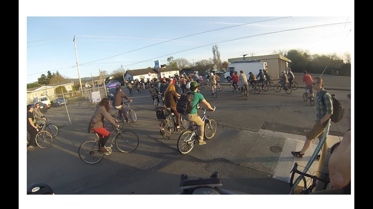 Critical Mass Bike Ride in Arcata, California - YouTube