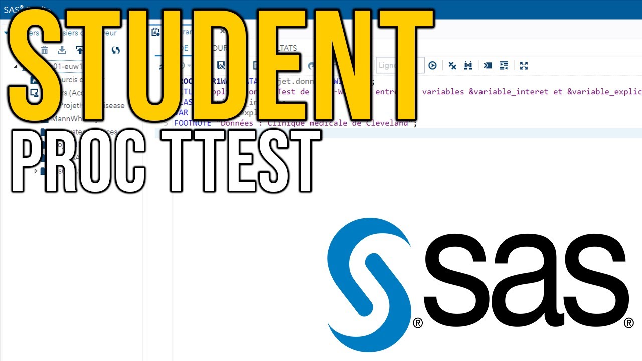 Faire le Test de Student sur SAS (PROC TTEST) - YouTube