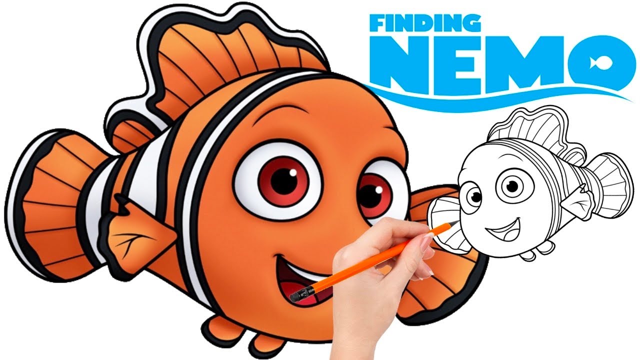 How to draw - Nemo was born with a little fin - Finding Nemo - YouTube