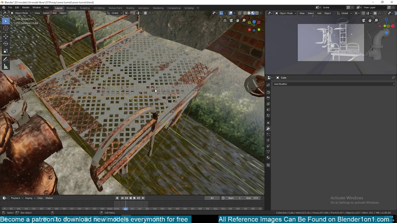 making a sewer tunnel in blender 2 8 training series part 7 - YouTube
