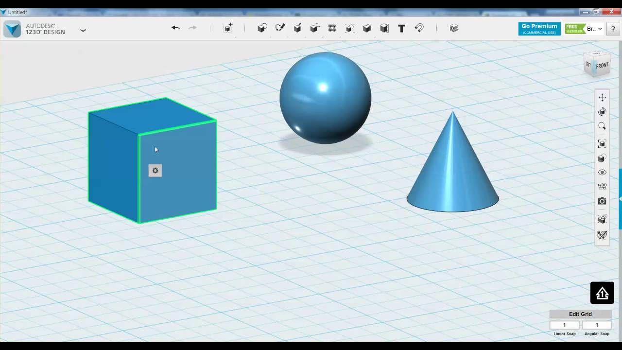 123D Design - Selection Basics and Sketching - YouTube