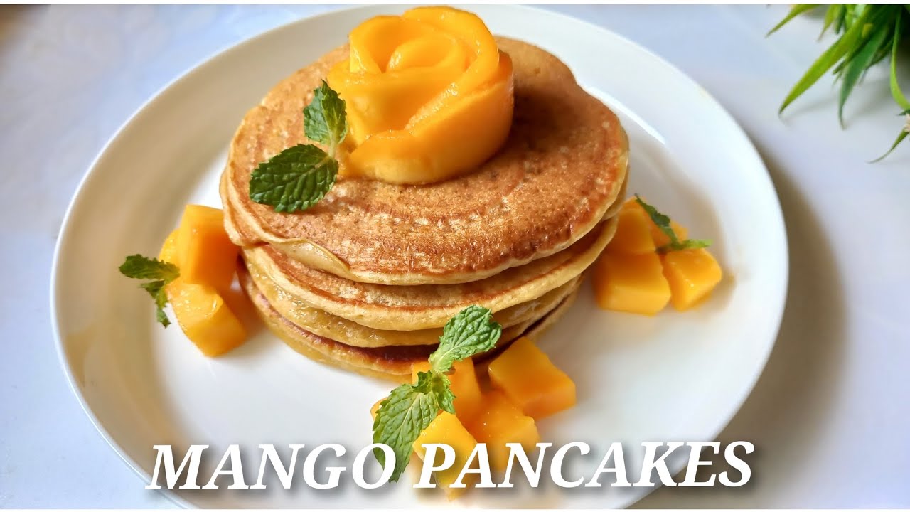 Most delicious Mango Pancakes recipe | Soft & Spongy | Eggless Pancakes ...