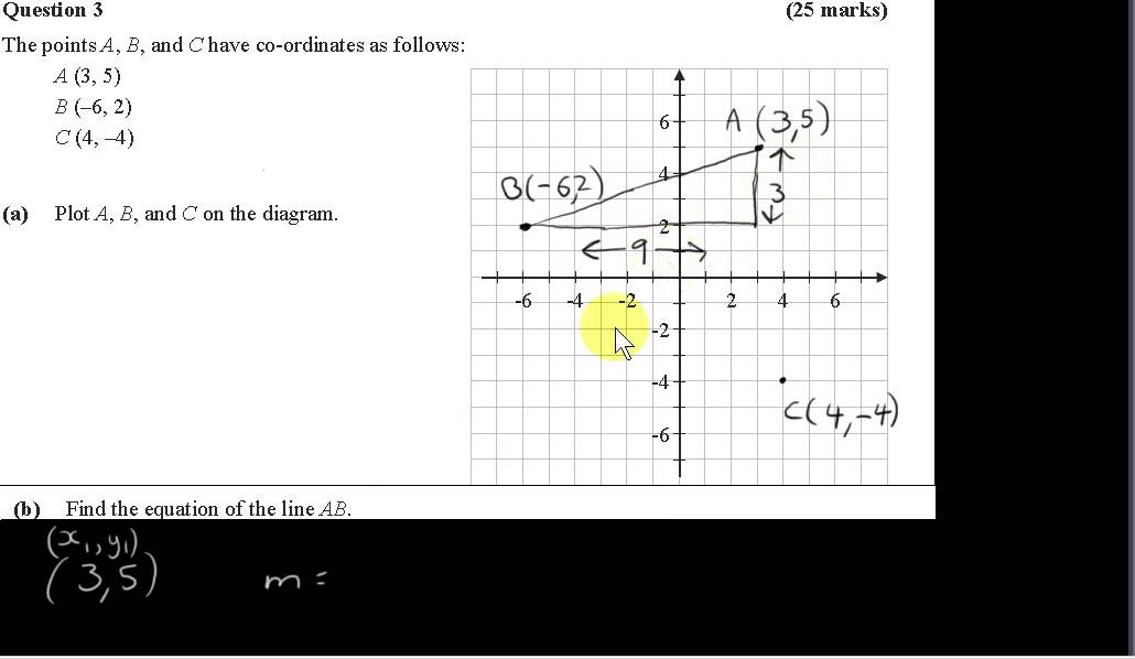 Q3 - Equation of a Line - Project Maths OL 2013 Sample Paper 2 - YouTube