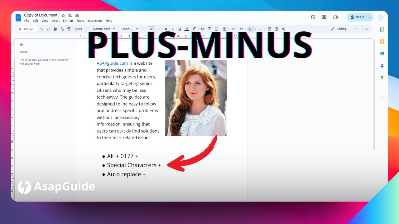 How Do You Do Plus Minus Symbol in Google Docs ± Sign - YouTube