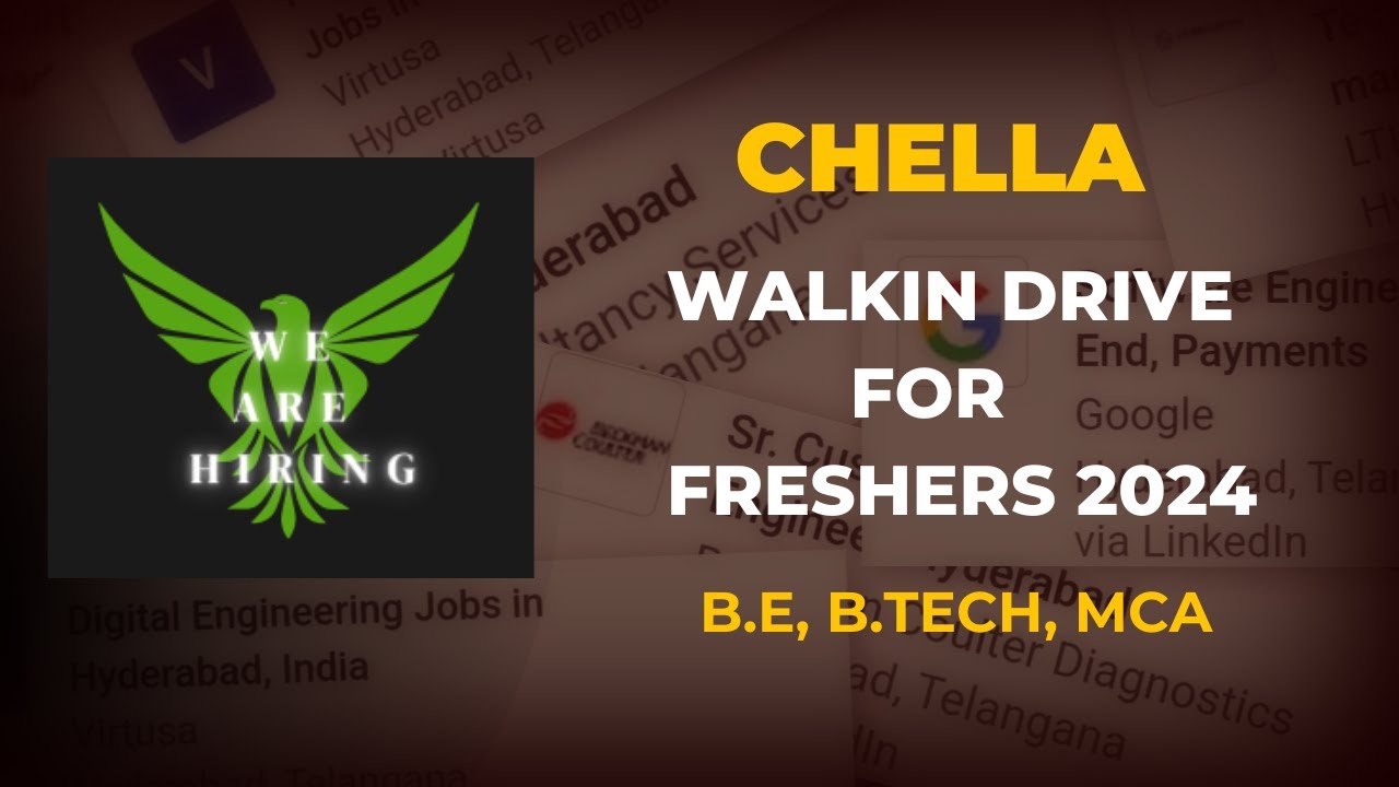CHELLA Software Walk in Drive for Freshers. Latest Job Notifications ...