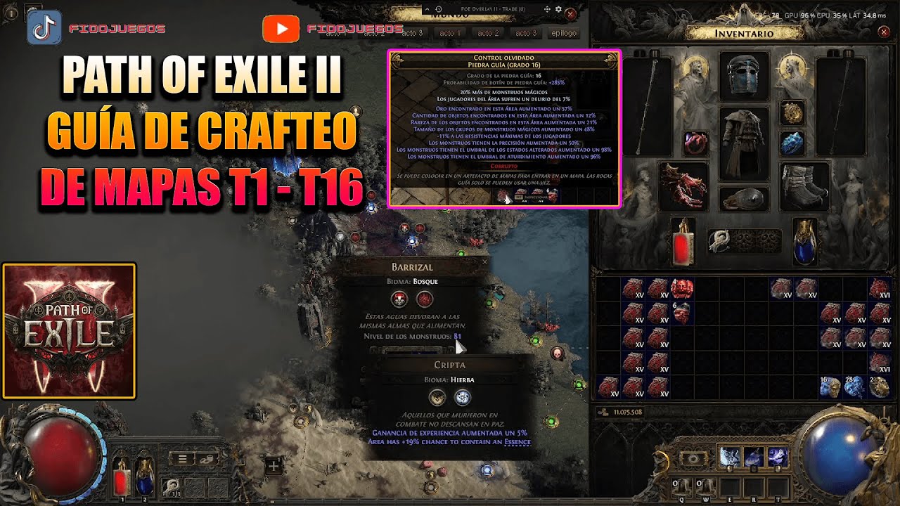 PATH OF EXILE II GUÍA DE CRAFTEO DE MAPAS T1-T16 | TABLILLAS | DELIRIOS ...