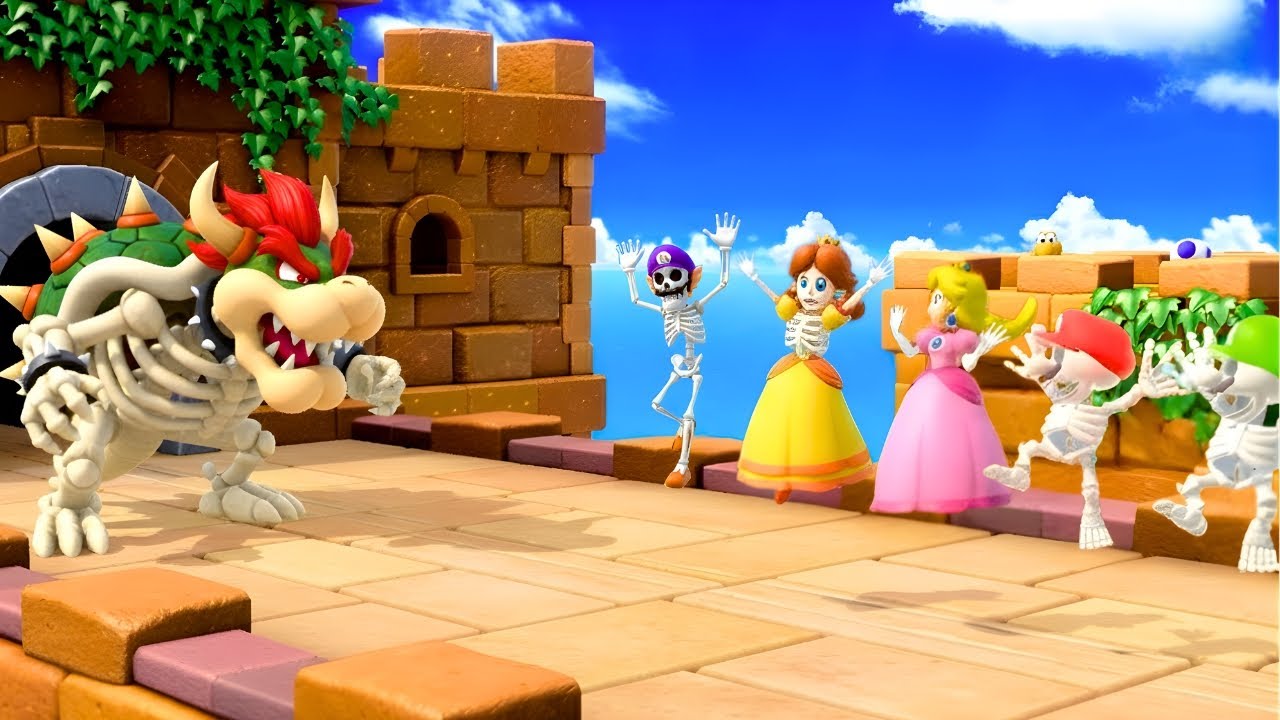 Skeleton Showdown! Mario vs Luigi vs Wario vs Shadow Rosalina – Super ...