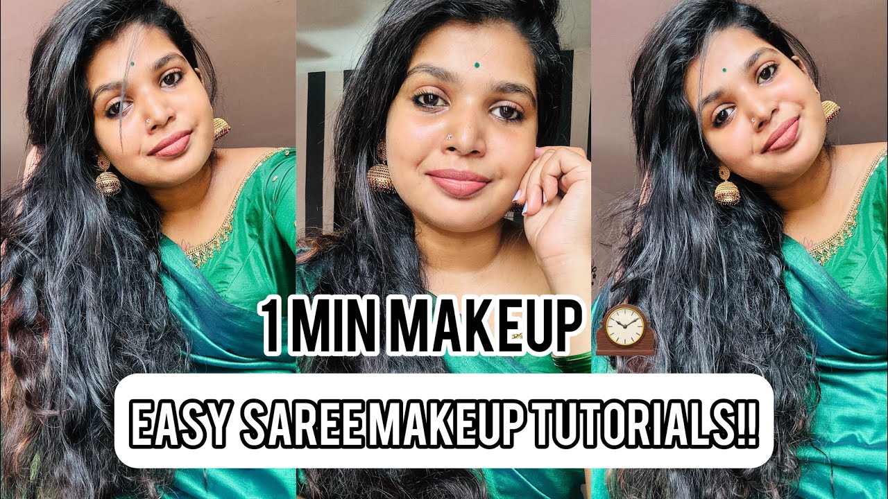 1 min easy saree makeup tutorials / saree makeup #sareelove #makeuptutorial / makeup’s - YouTube