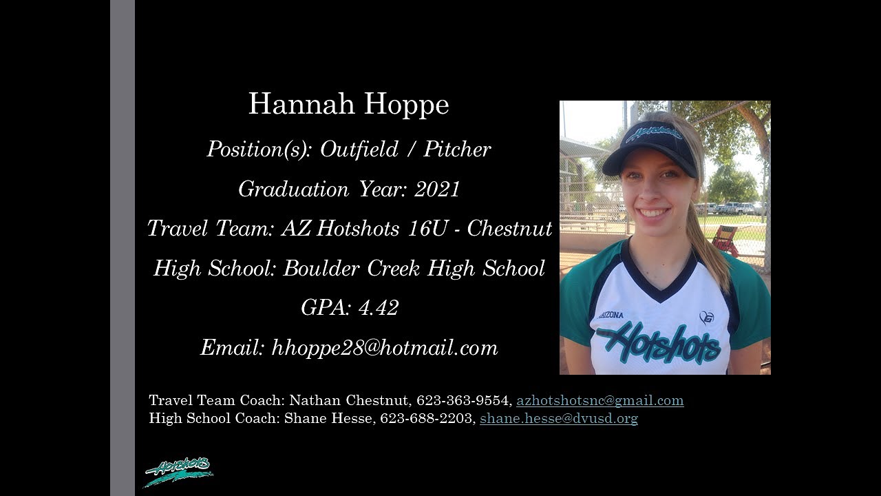 Hannah Hoppe Softball Skills Video - 2021 Outfield Pitcher - YouTube