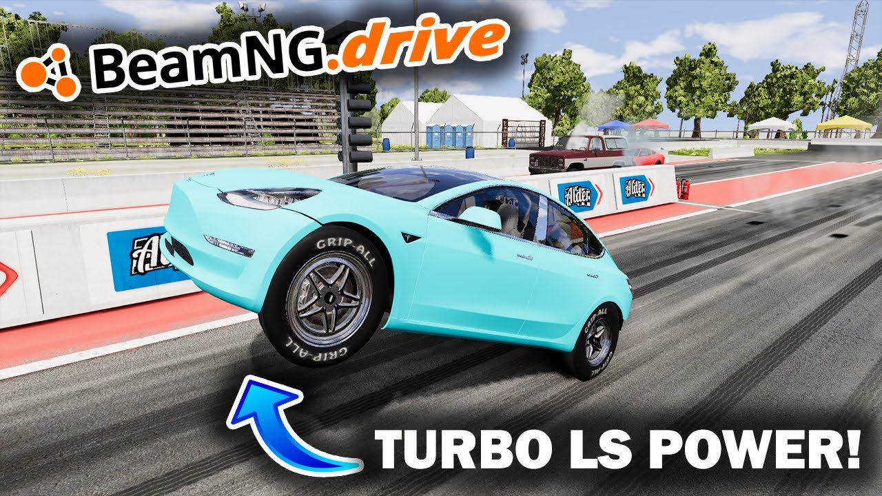 INSANELY LS SWAPPED TESLA DRAG CAR!! (SHE RIPS!) - BeamNG.drive MP ...