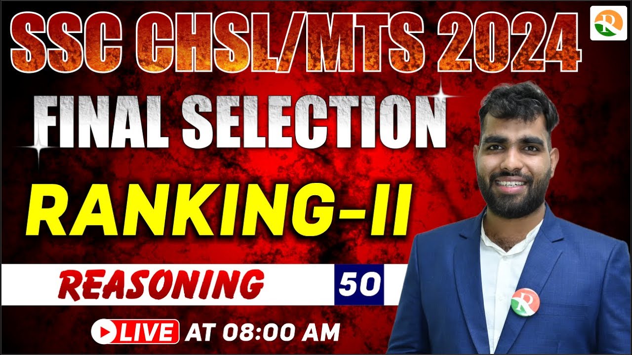Ranking-02 | SSC MTS Reasoning Classes | SSC CHSL Reasoning | All SSC ...