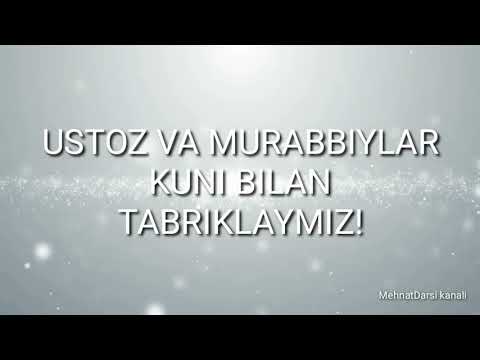 Bayram tabrigi. Ustoz va murabbiylar kuni muborak bo'lsin!