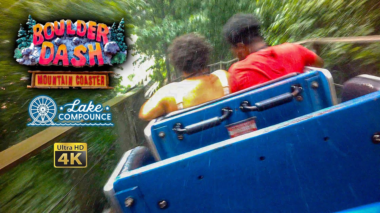 2023 Boulder Dash Roller Coaster On Ride 4K POV in the Rain at Lake ...