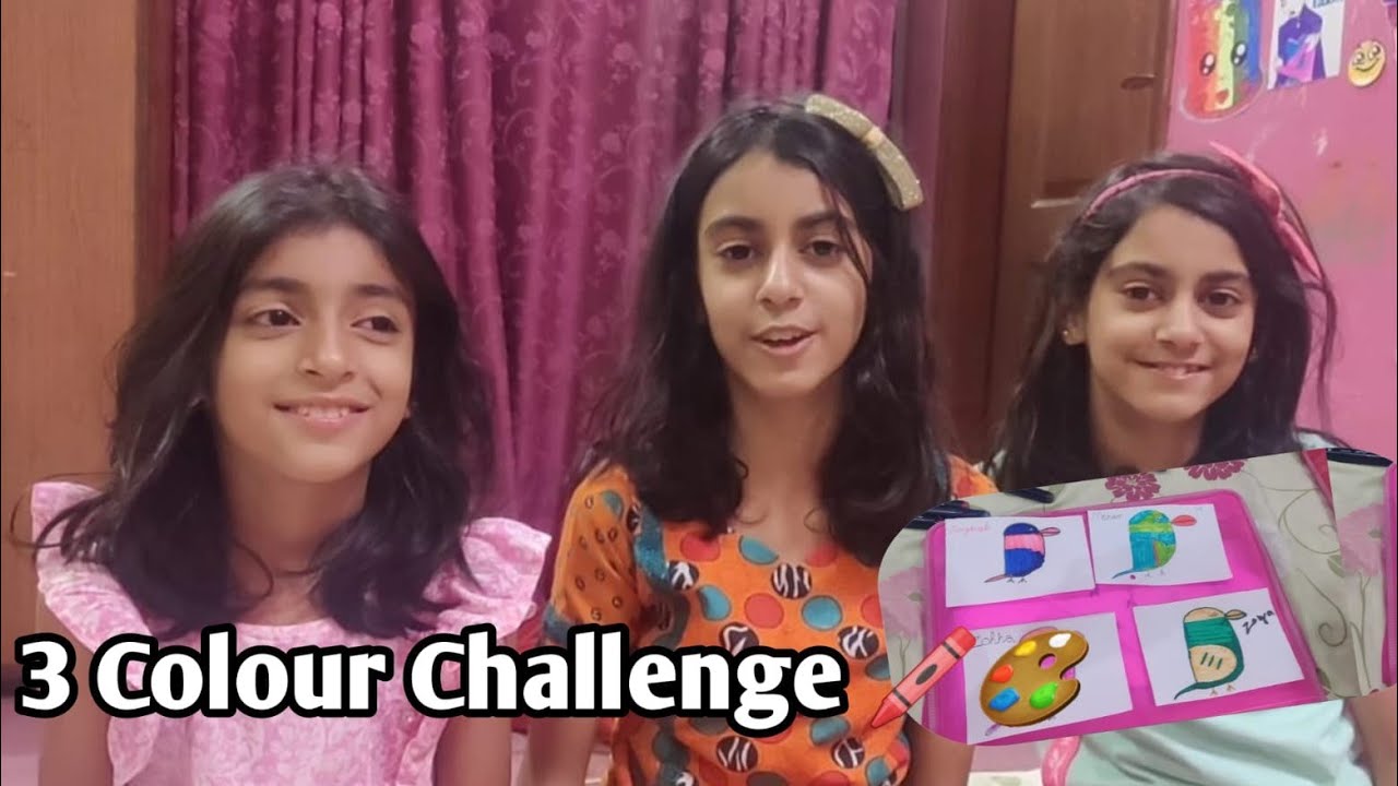Three colour challenge 🖍️🎨| Fun Challenge | Zee Sisters Entertainment ...