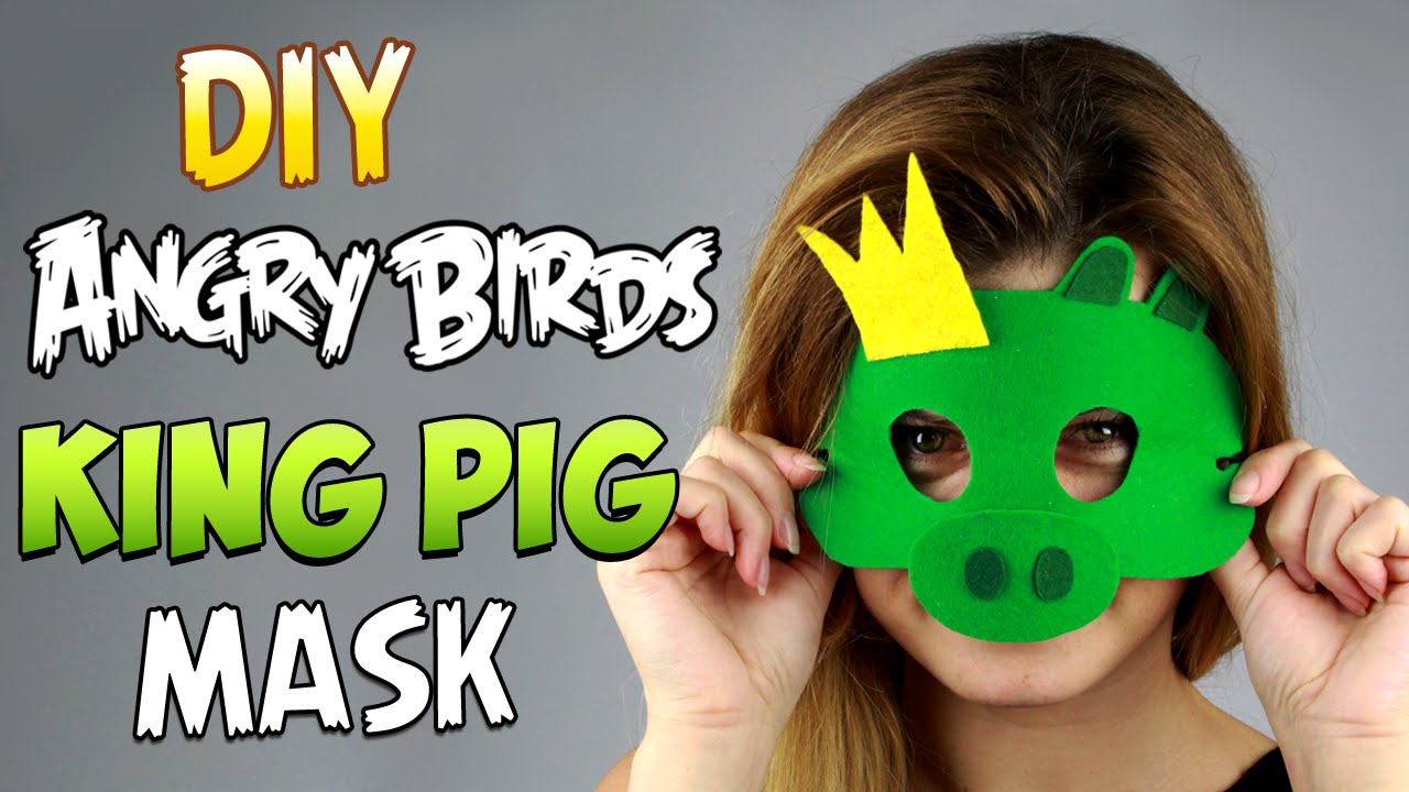 DIY Angry Bird King Pig Mask - YouTube