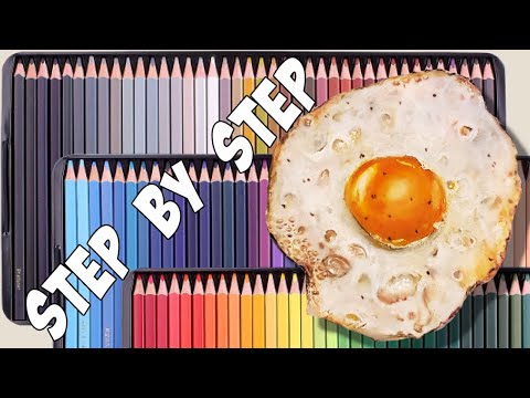 Learn To Draw And Color A Realistic Fried Egg Using White