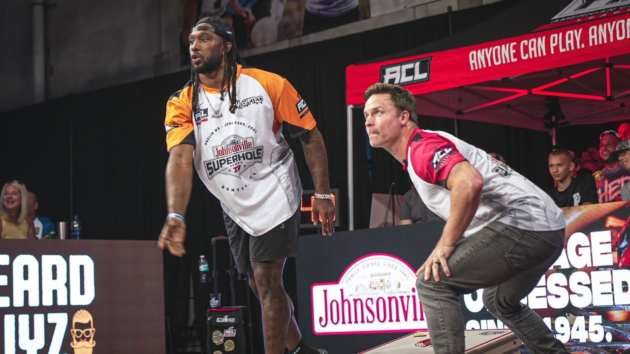 Alexander Mattison & Scott Porter Push Cornhole Match Into Overtime ...