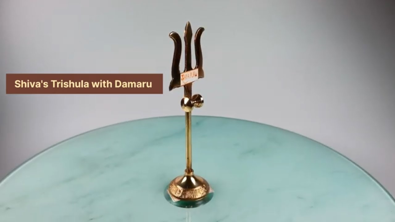 MAYAPURI Shiva's Trishul with Damaru, त्रिशुल for Pooja, Pital Trishula ...