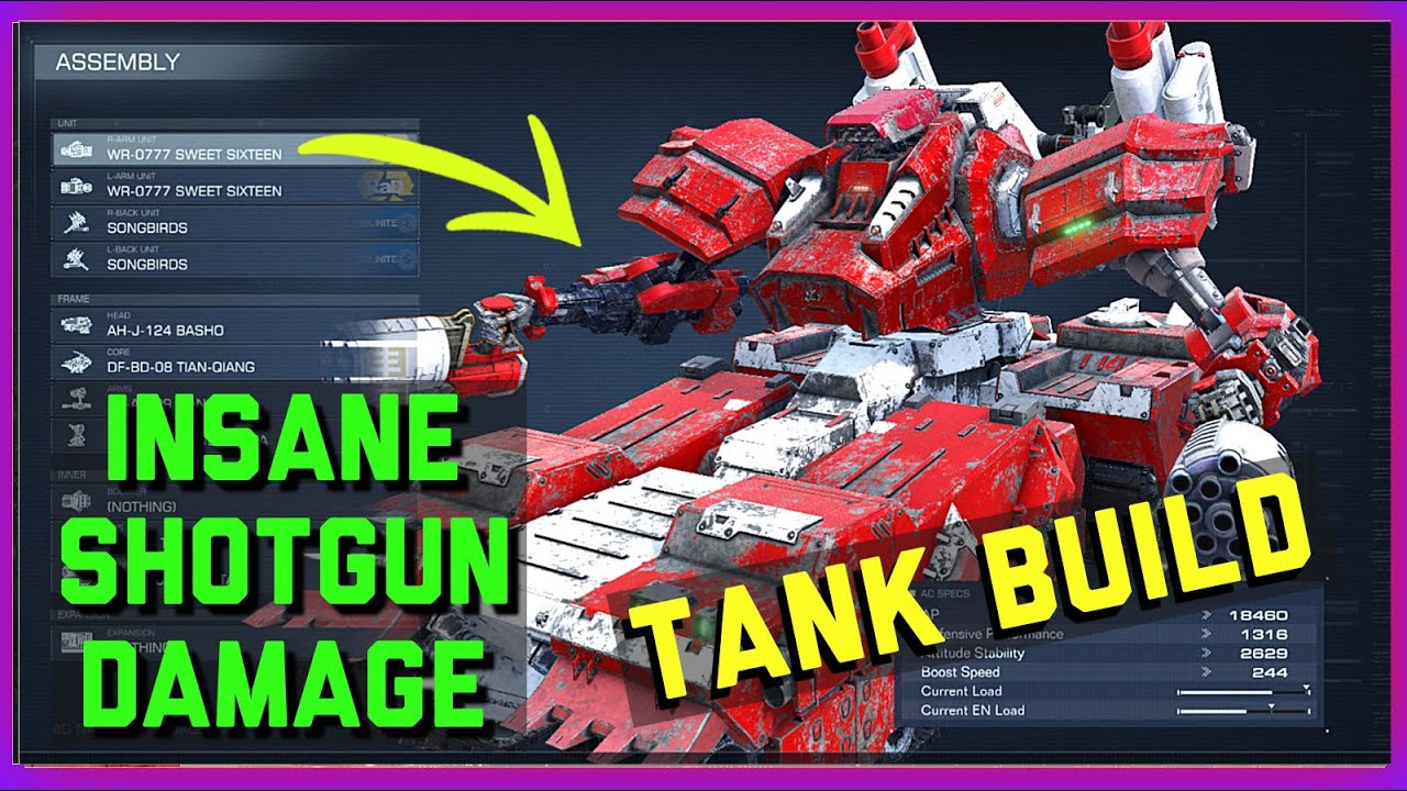 INSANE HIGH DAMAGE TANK SHOTGUN MECH Build | Armored Core 6 Overpowered ...