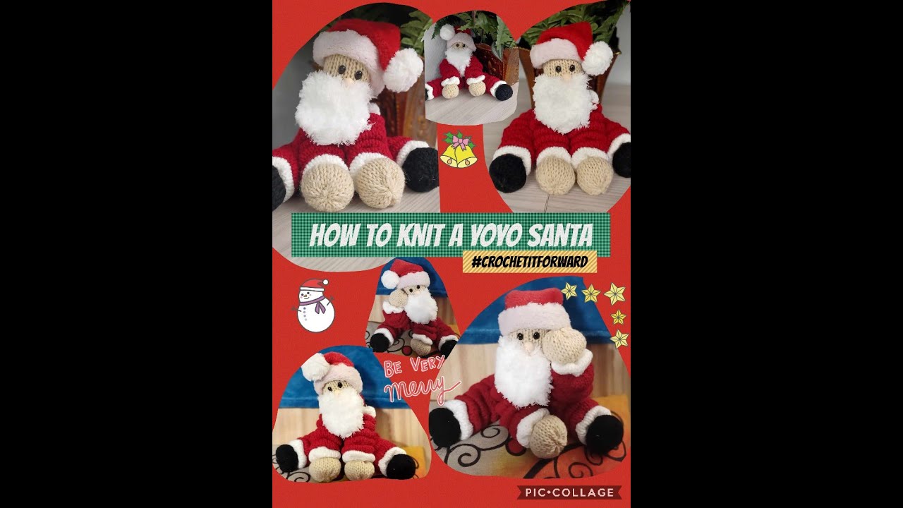 Knit Yoyo Santa #addi #sentro #yoyo #suffolkpuffs #crochetitforward # ...
