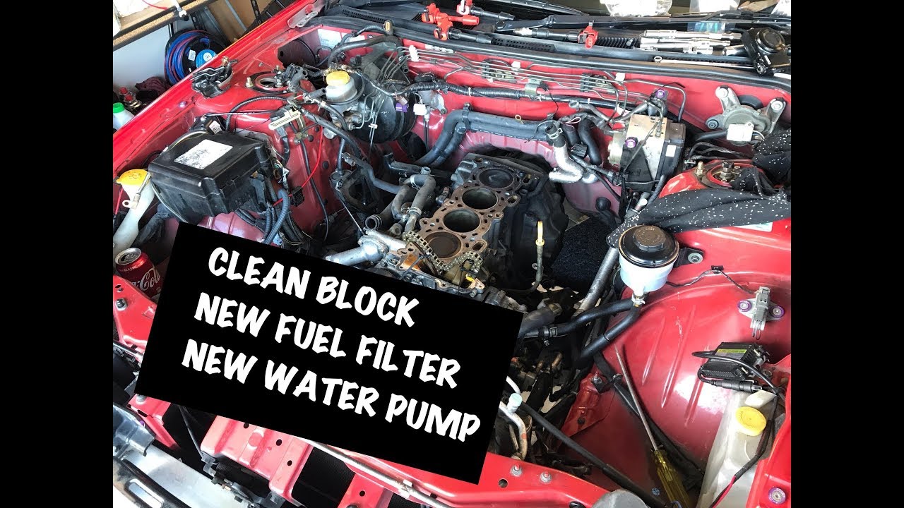 S15 Silvia - Cleaning Block, new fuel filter and Waterpump. - YouTube