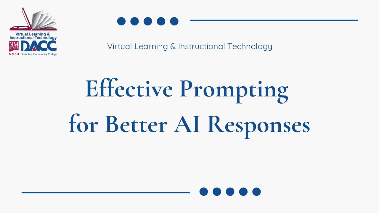 Effective Prompting for Better Ai Results - YouTube