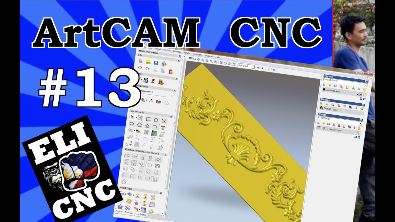 CNC VIDEO VLOG 990 / ARTCAM ORNAMENT RELIEF 3D RENDER DESIGN/ ARTCAM ...