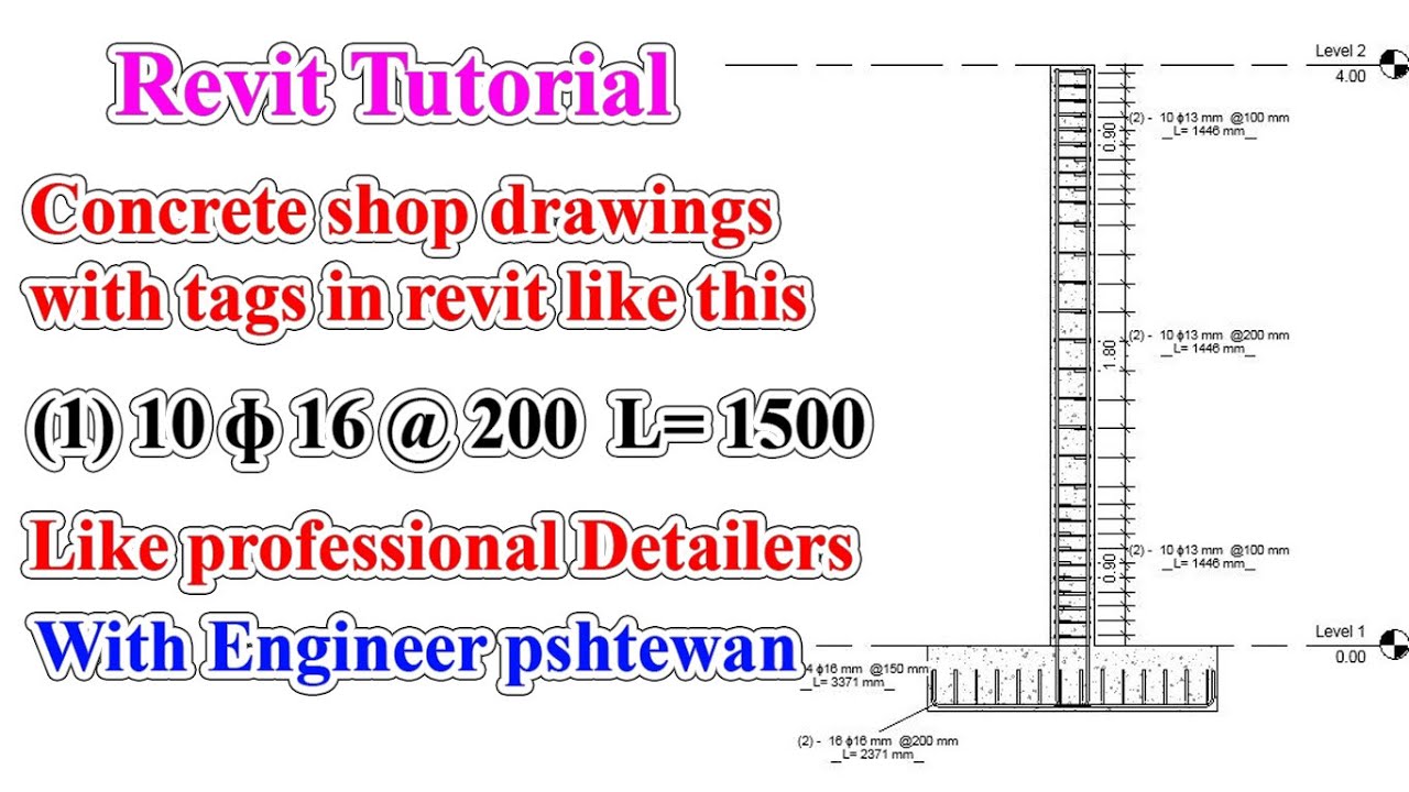 Revit - structural shop drawings with labels ( tags ) - YouTube