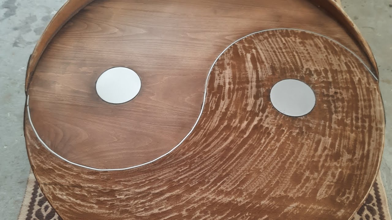Woodwork project: Yin yang table pt. 2 - YouTube