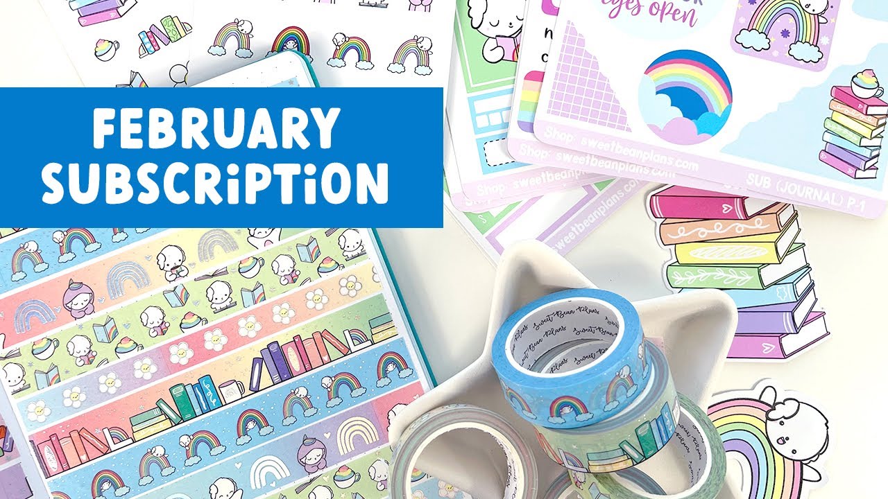February Sticker and Washi Tape Subscription - YouTube