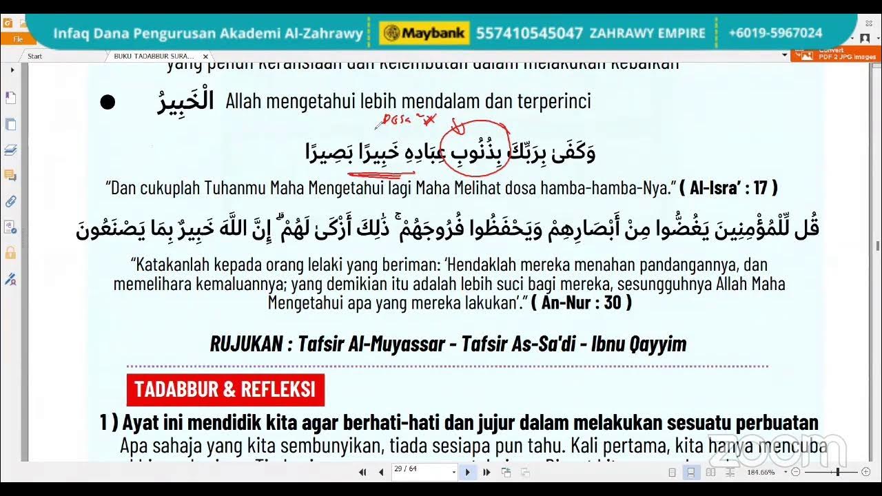 BACAAN SURAH AL MULK TADABBUR AL QUR AN SIRI 28