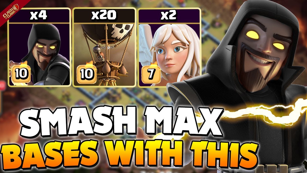 NEW SUPER Wizard SMASH Lavaloon attack CRUSHES bases - YouTube