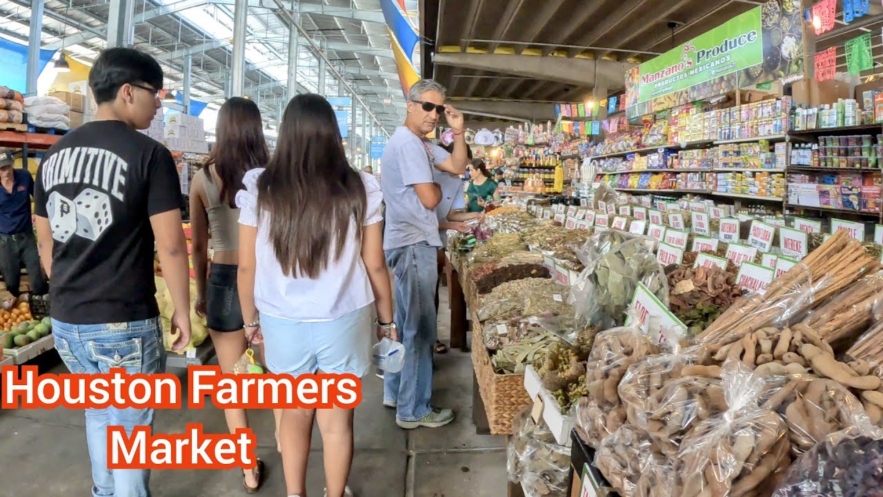 Houston Farmers Market. 4K Houston Texas Fresh Food Herbs Seasonings ...