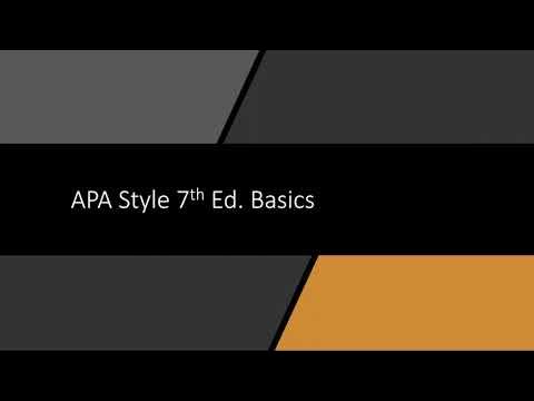 APA Style 7th Ed Basics, Part 1 - YouTube