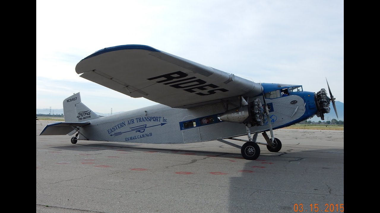 GoPro Ford Tri-Motor Cockpit Video - Takeoff/Landing at Chino Airport ...