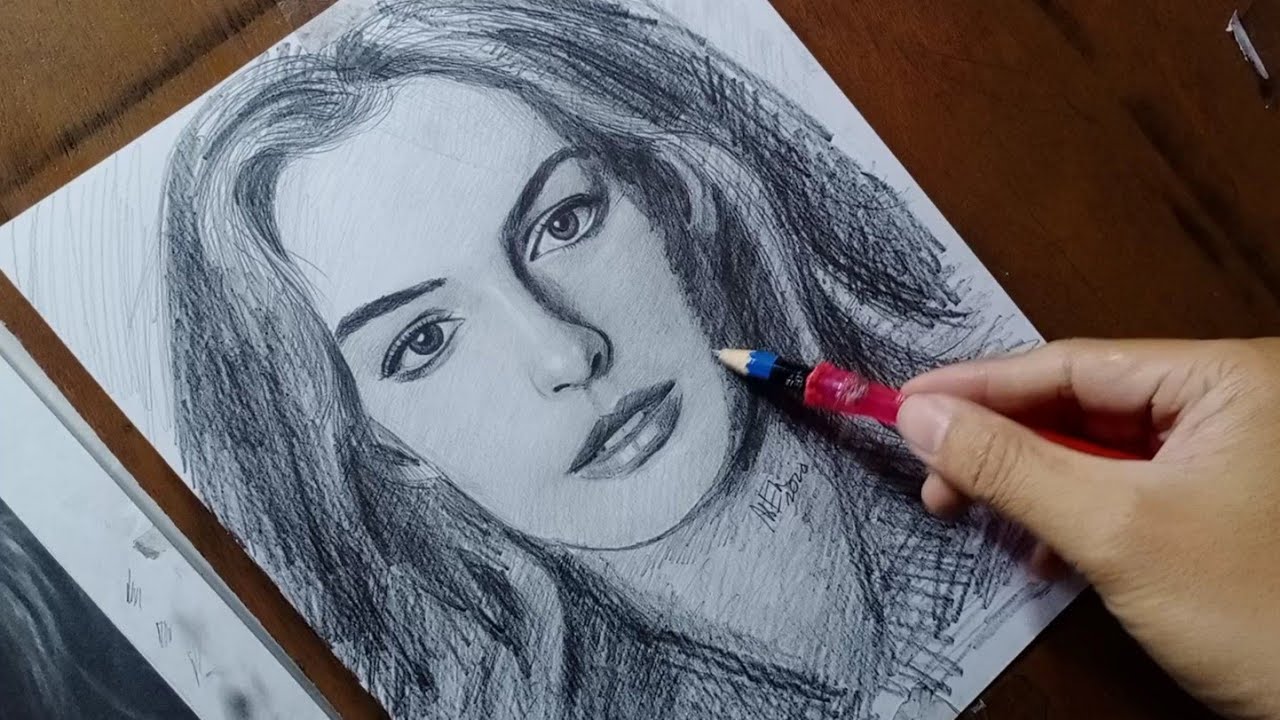 Portrait Drawing - Anne Hathaway | graphite pencil sketch - YouTube