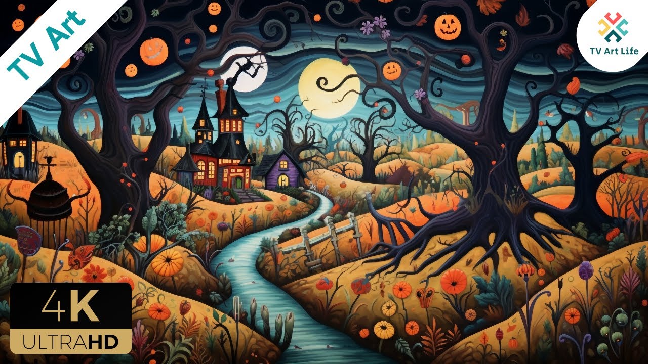Fun Halloween TV Art Background in 4K | Entertaining Spooky Screen ...