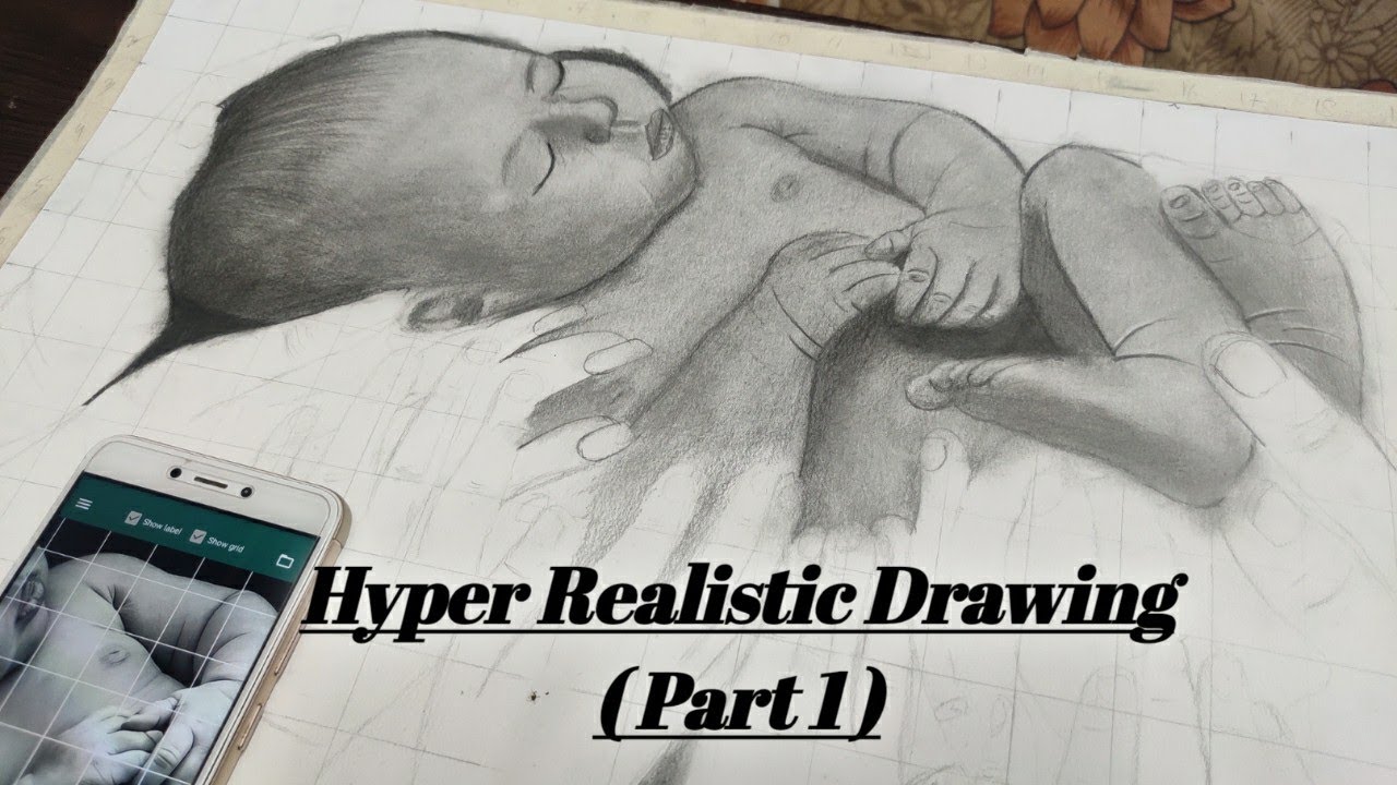 Hyper Realistic Drawing A Baby With 10hands ( Part 1 )... Inspired By ...
