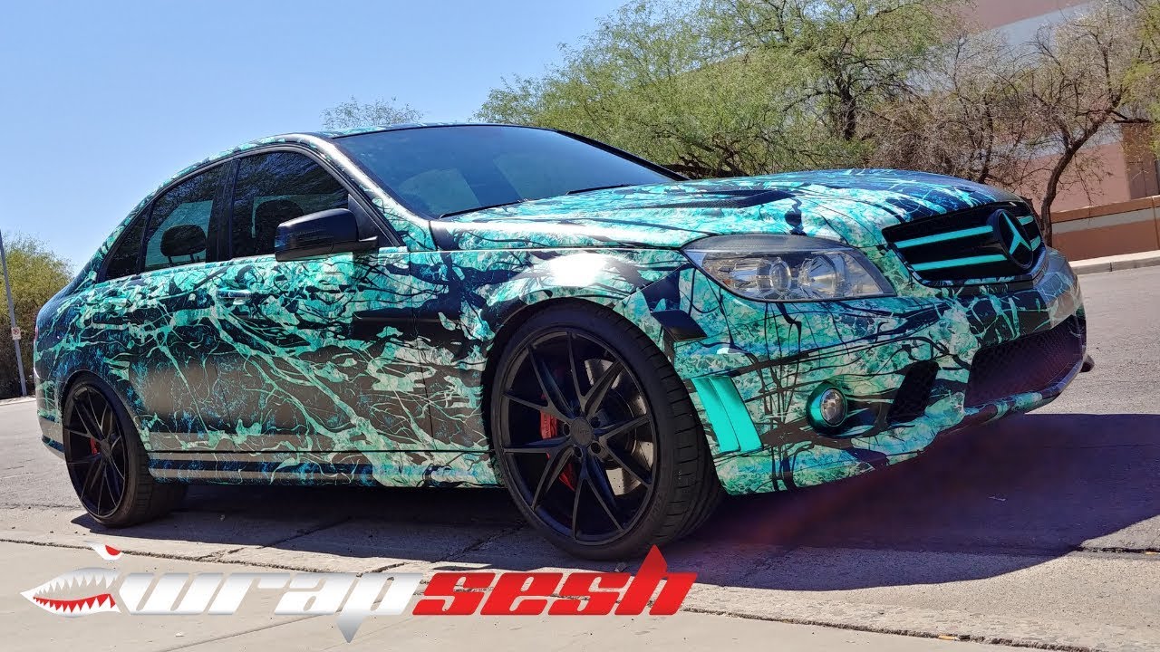 One Wicked Venom Mercedes C63 AMG Vinyl Wrap - YouTube