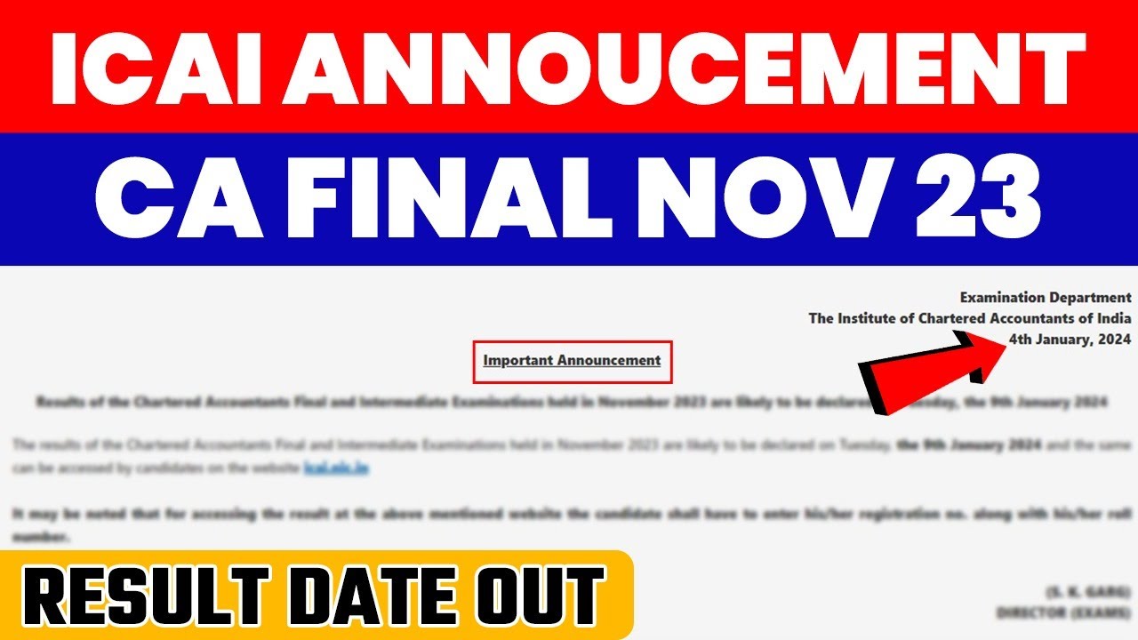 CA Final Nov 23 Result Date | ICAI Announcement CA Final Nov 23 | ICAI ...