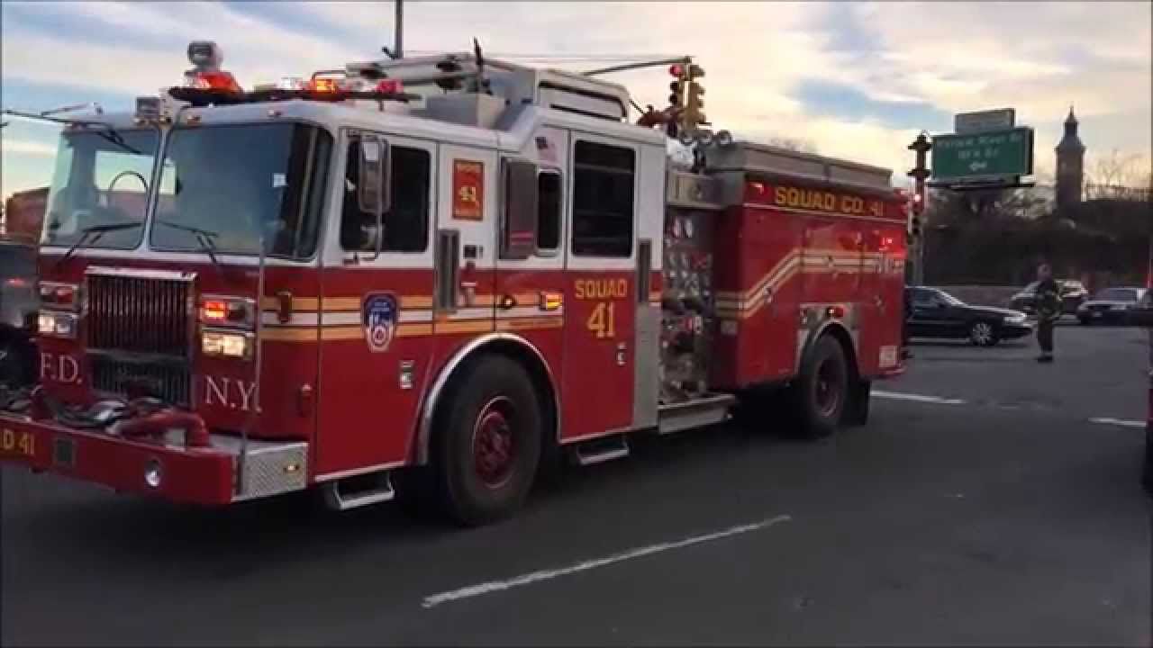 FDNY SQUAD 41 TAKING UP FROM 3 ALARM FIRE ON W. 179TH ST.IN WASHINGTON ...