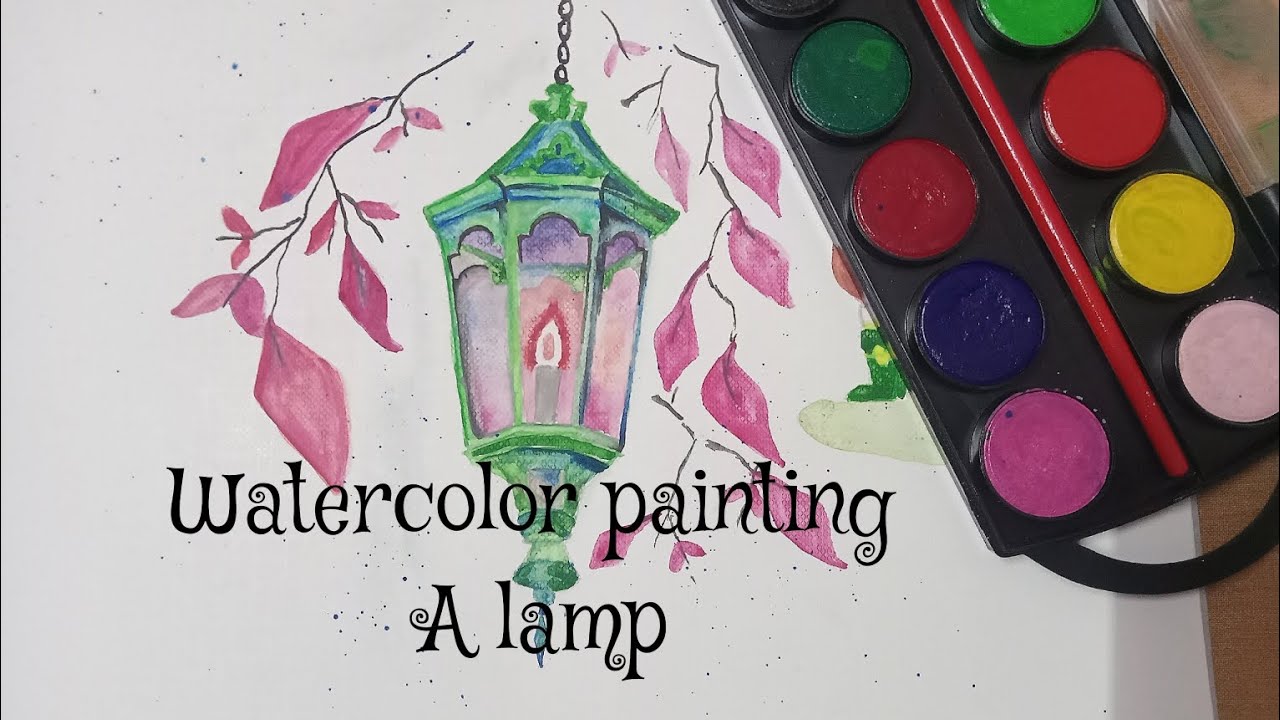watercolor painting with normal student grade watercolor cake set ...