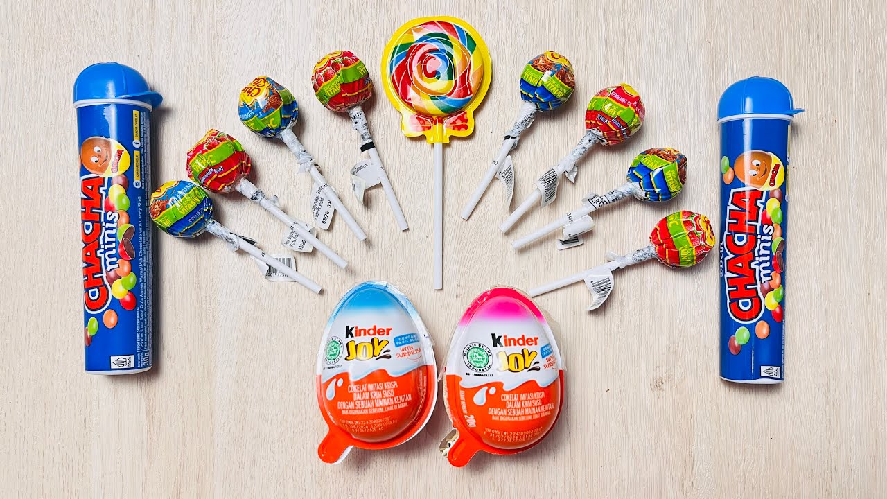 Satisfying asmr lollipops candy, so many candy chocolate kinder ...